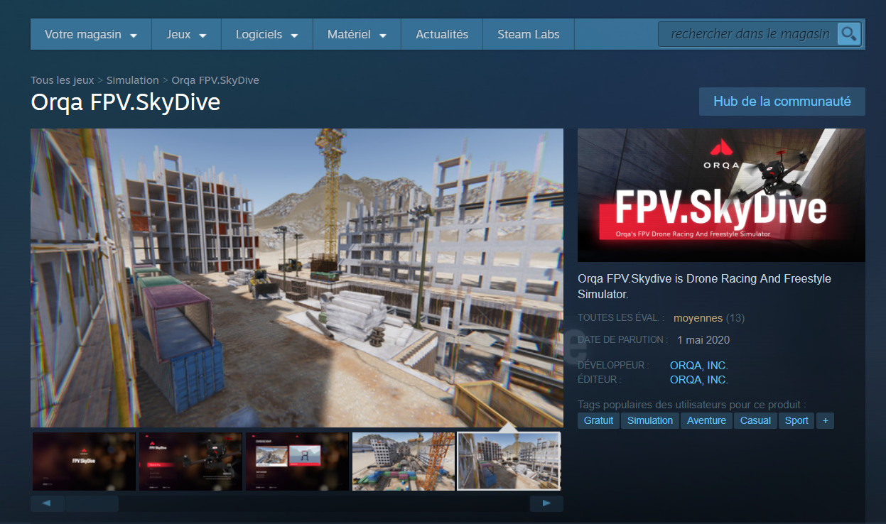 Nouveau simulateur gratuit : Orqa FPV SkyDive | Premières impressions ...